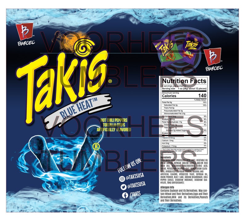 Blue Takis Tumbler Wrap Chip Tumbler Wrap Food Tumbler Wrap 20oz ...