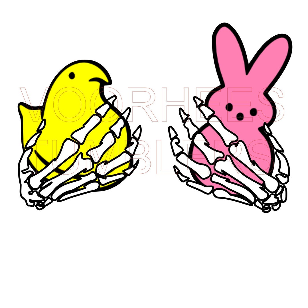 PEEPS Png Sublimation Happy Easter Png Skeleton Hands Peeps Chest T ...