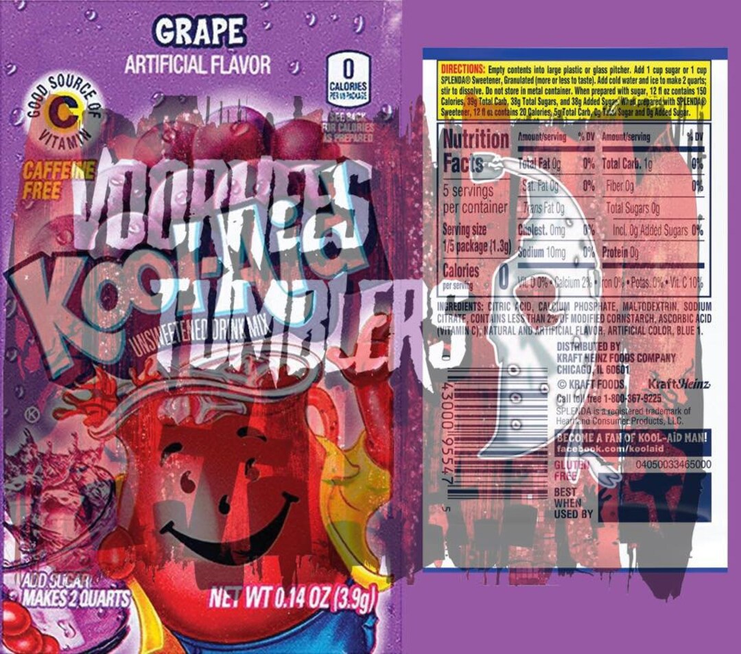 Grape Kool-aid Tumbler Wrap 20oz Straight Svg Png Download Digital File ...