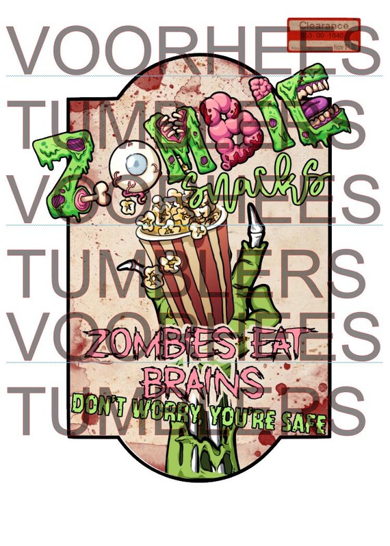 Zombie Snacks Zombies Eat Brains Don't Worry You're - Etsy
