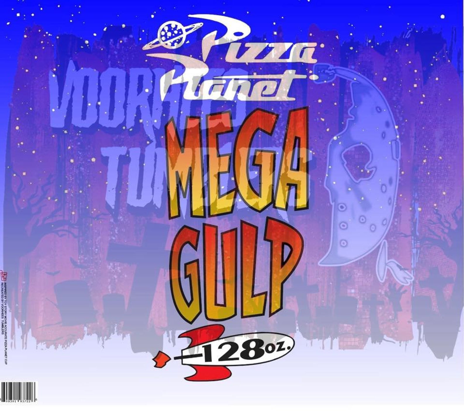 Toy Story Pizza Planet Mega Gulp Cup 20oz STRAIGHT SKINNY Tumbler Wrap ...