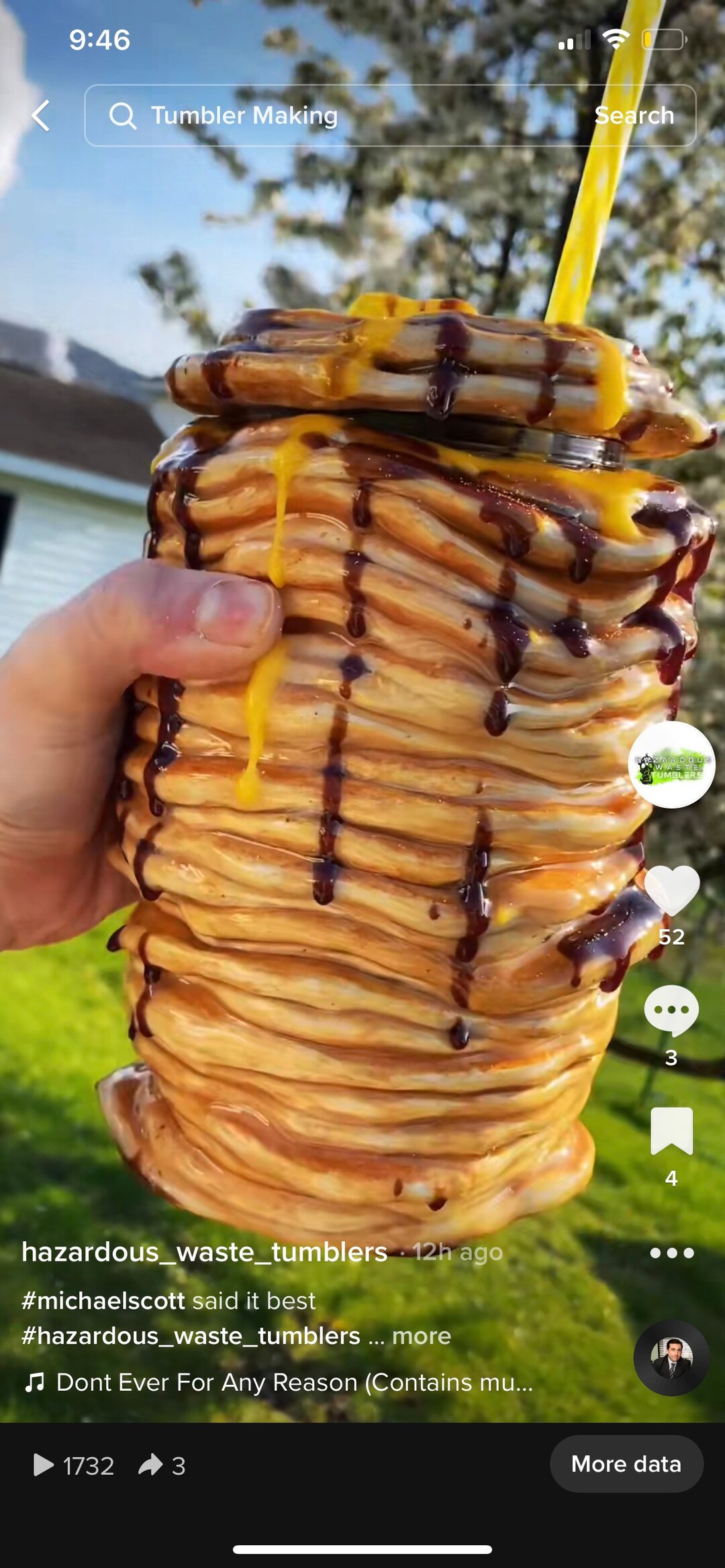 20oz Metal on the Inside Pancake Tumbler - Etsy