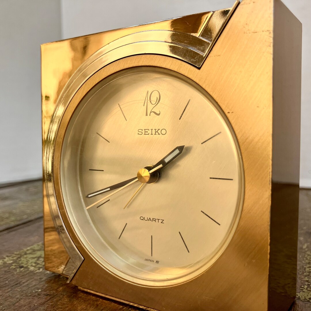 Vintage SEIKO Quartz Desk Alarm Clock Battery Operated Gold - Etsy