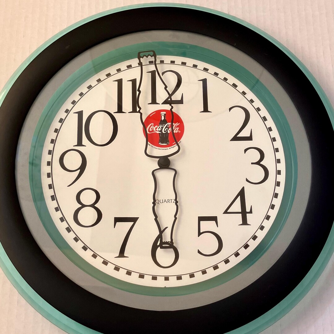 COCA COLA Battery Operated Wall Clock 1996 12 Glass Lens - Etsy