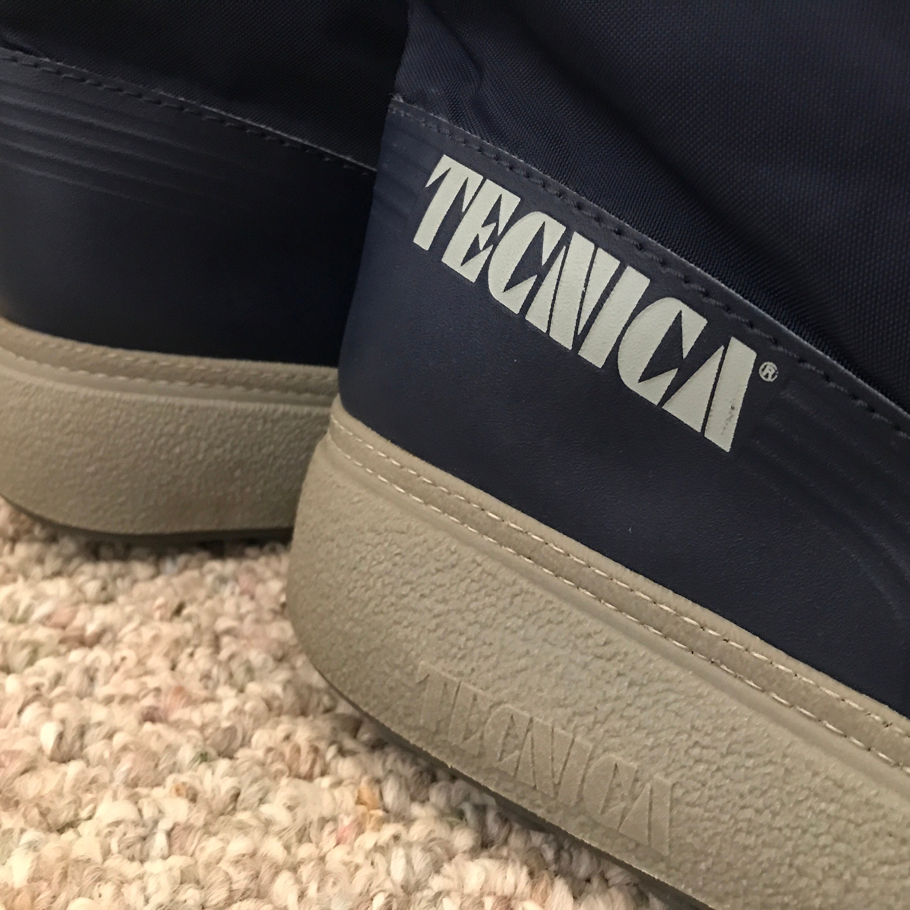 Vintage TECHNICA Lined Moon Boots Size 45-46 Blue and Grey Made in ...