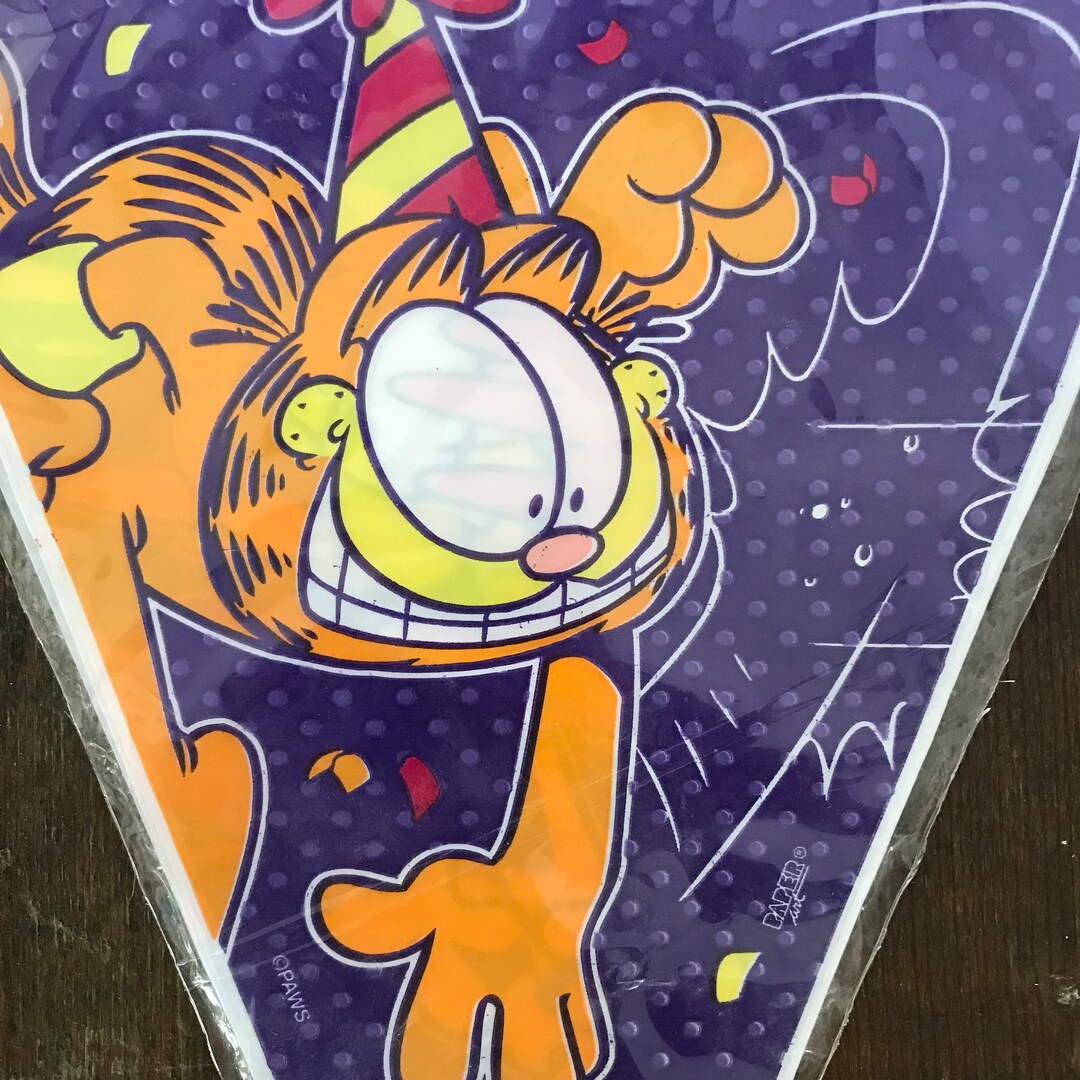 GARFIELD and Odie Party Flag Banner NIB by Paperart 1996 PAWS - Etsy