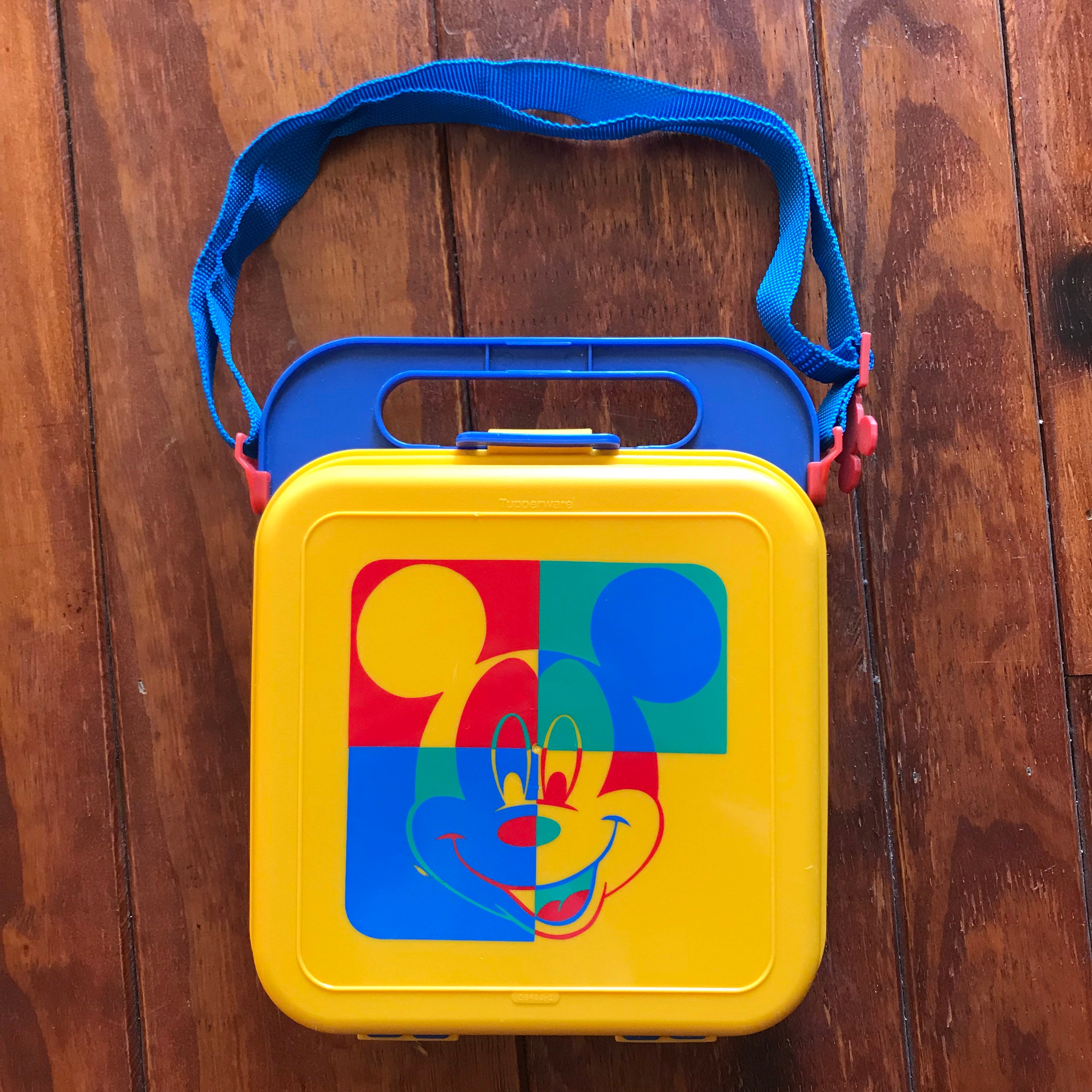 DISNEY Mickey Mouse Lunch Box With Strap Made by Tupperware - Etsy