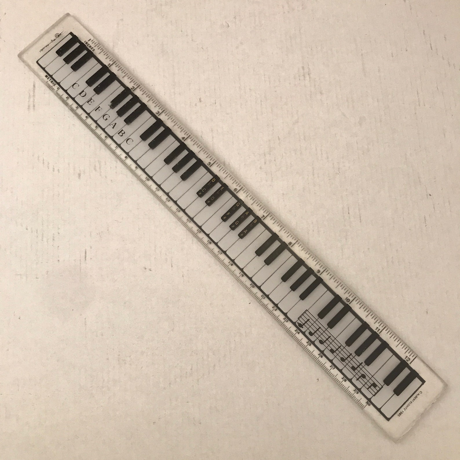 Albert Elovitz Inc. RULER Acrylic PIANO Keys and Chords Metric and ...