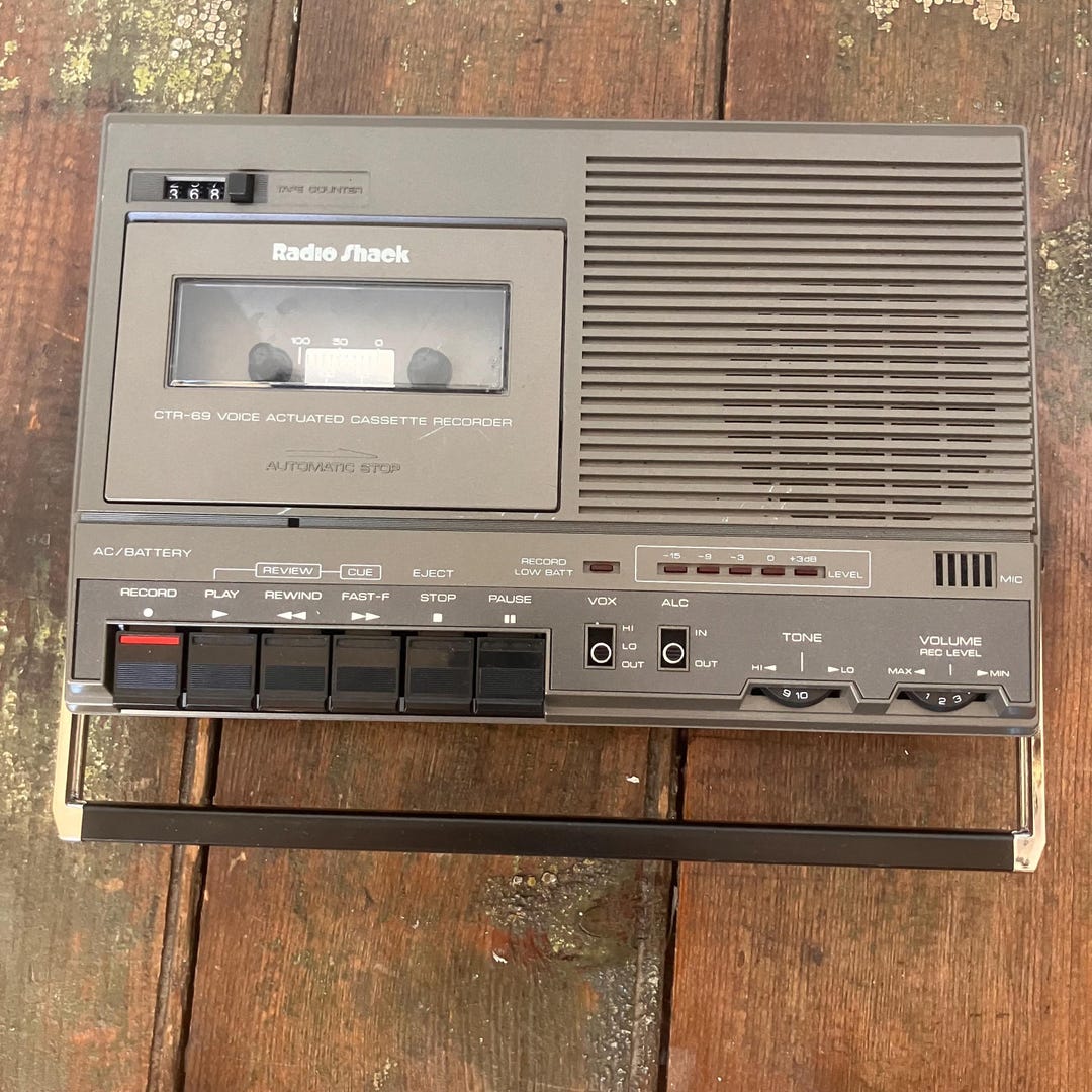 Radioshack Portable Cassette Tape Recorder With Voice Activation, Tone ...