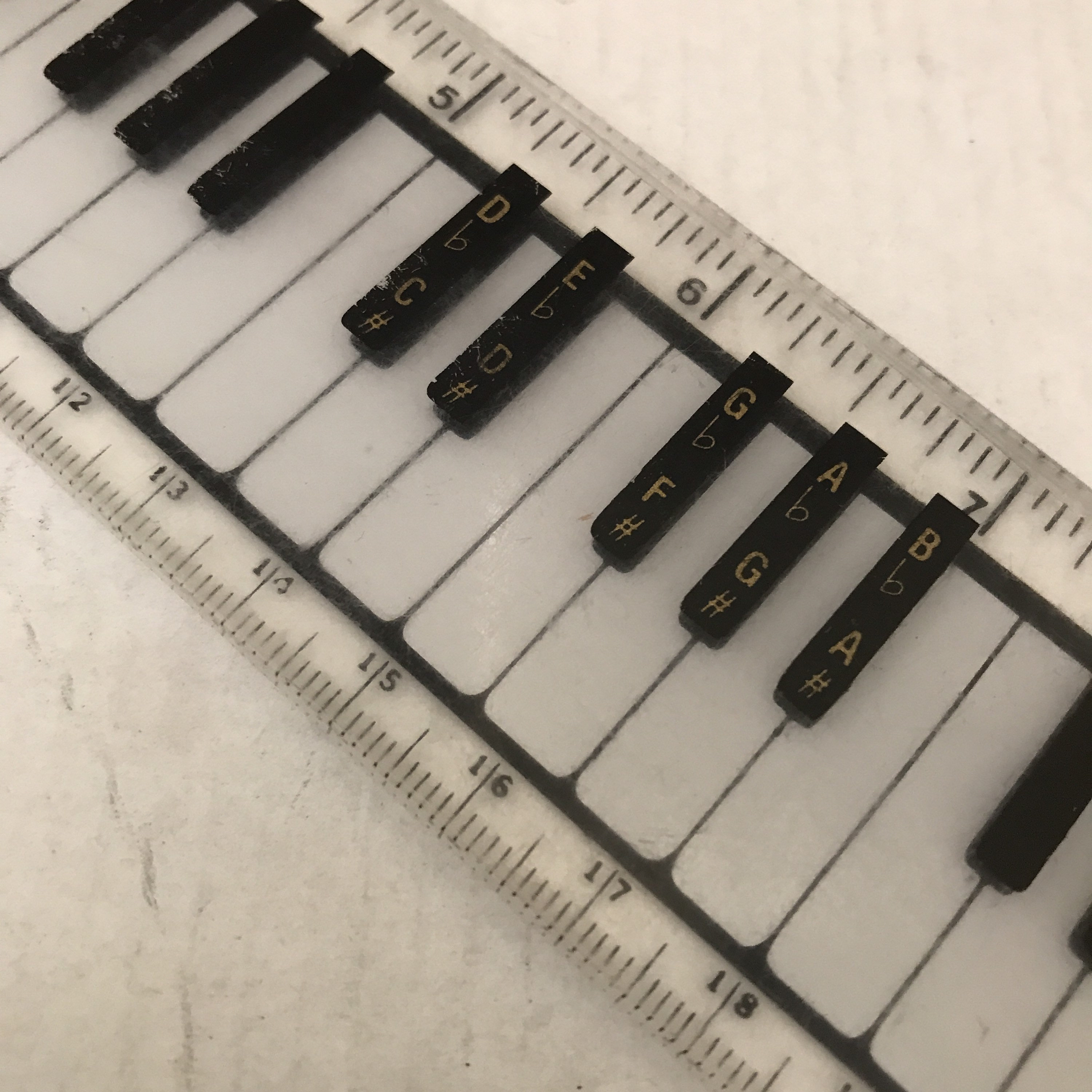 Albert Elovitz Inc. RULER Acrylic PIANO Keys and Chords Metric - Etsy UK