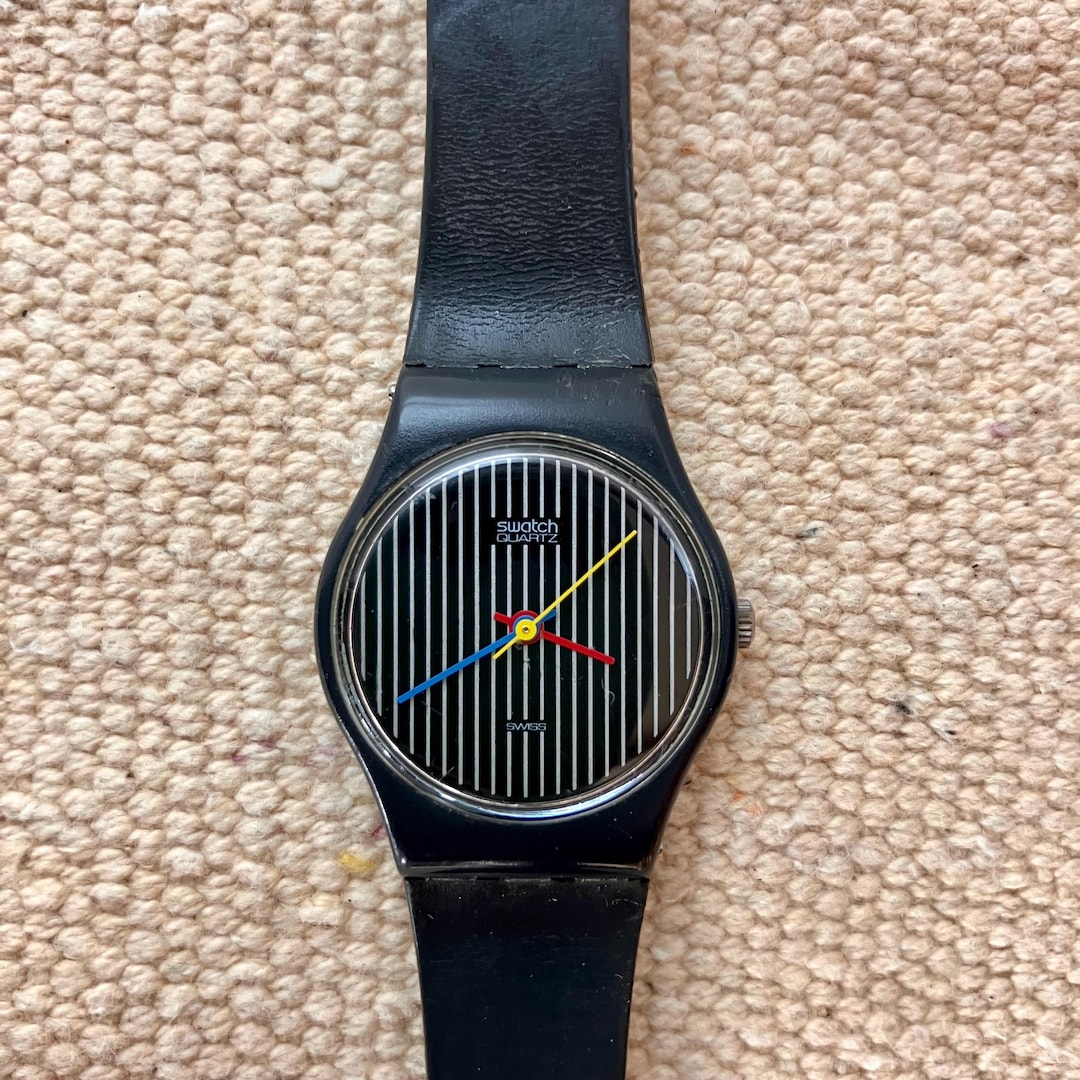 Vintage Used Swatch WATCH Miss PINSTRIPE SMALL Unisex - Etsy