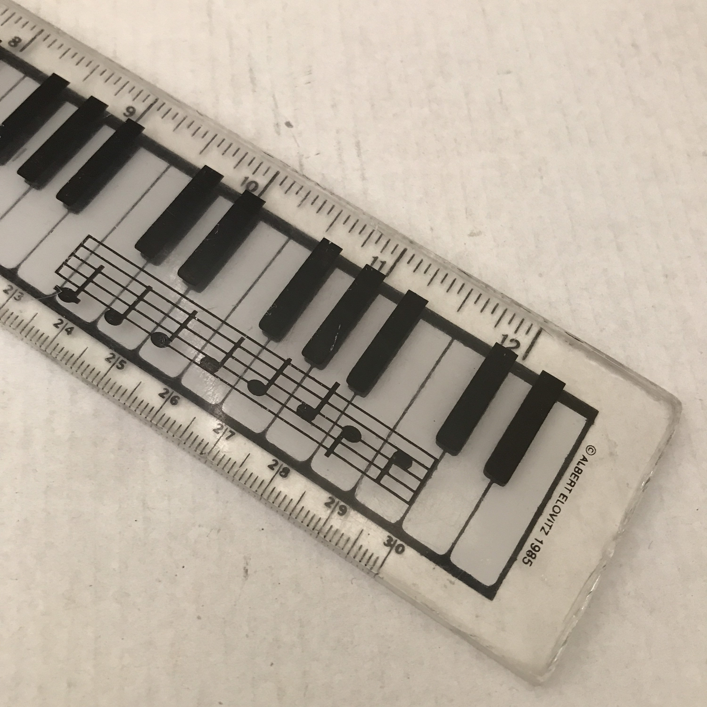 Albert Elovitz Inc. RULER Acrylic PIANO Keys and Chords Metric and ...
