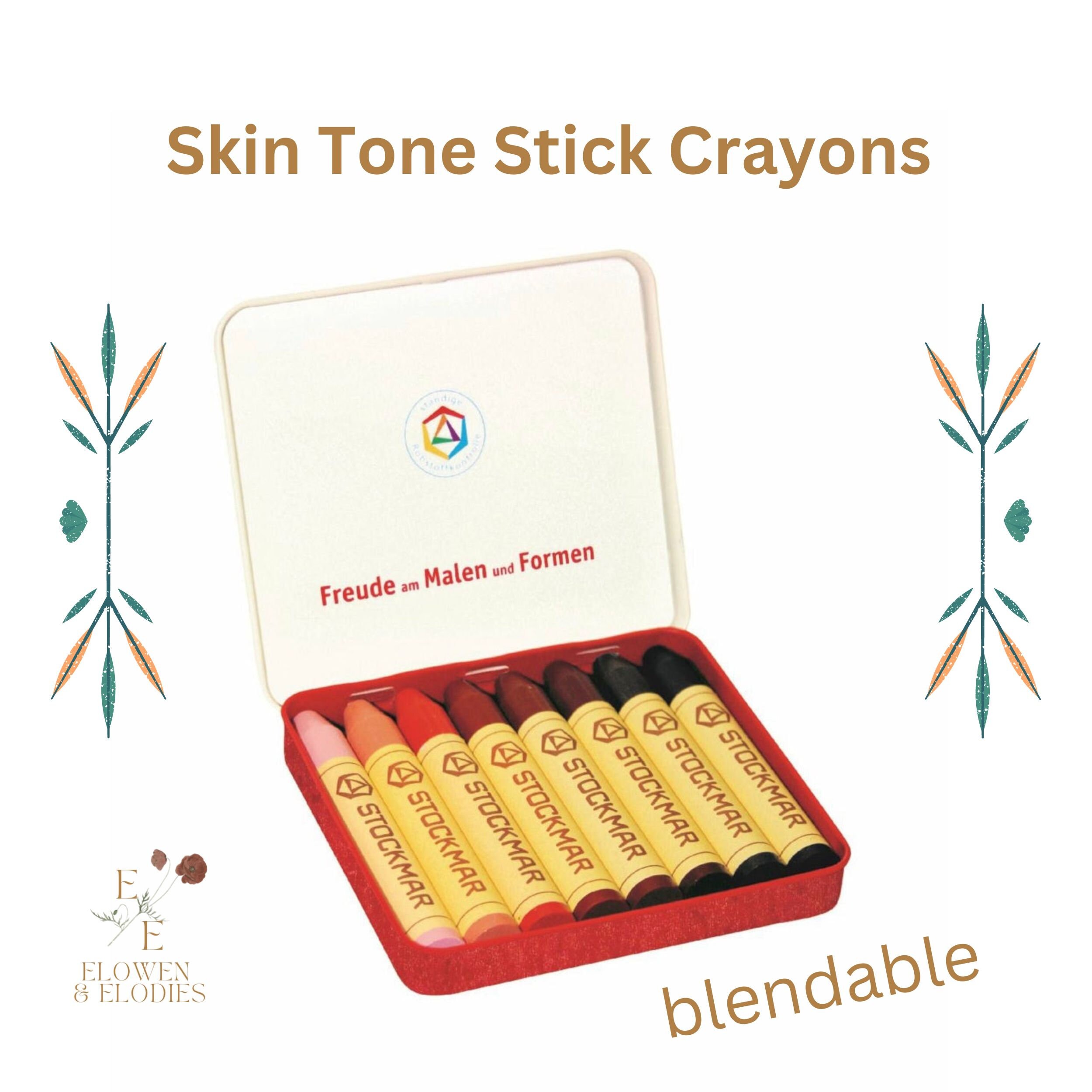 Skin Tone Crayons, Colours of the World, Stockmar Crayons 8-piece in a ...