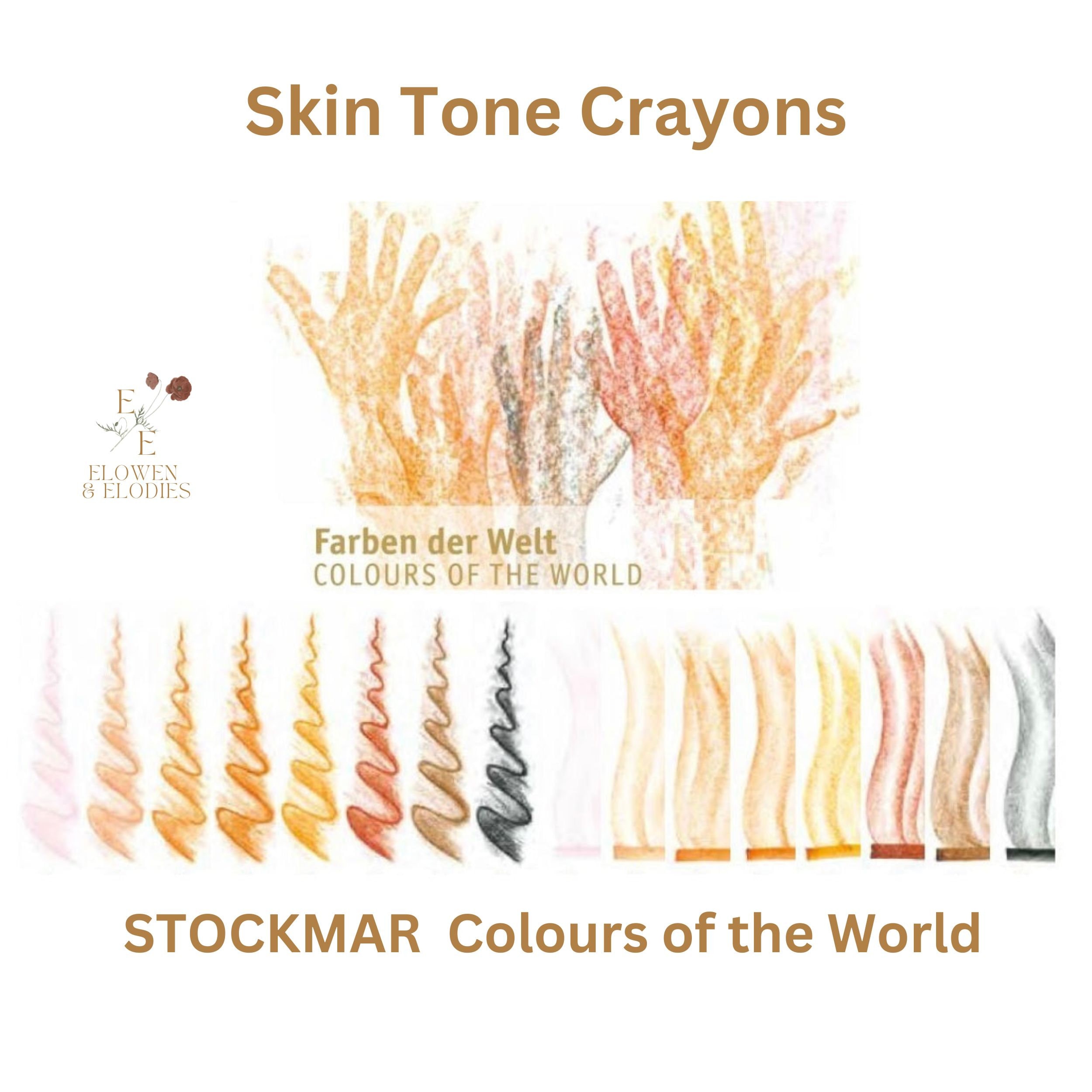 Skin Tone Crayons, Colours of the World, Stockmar Crayons 8-piece in a ...