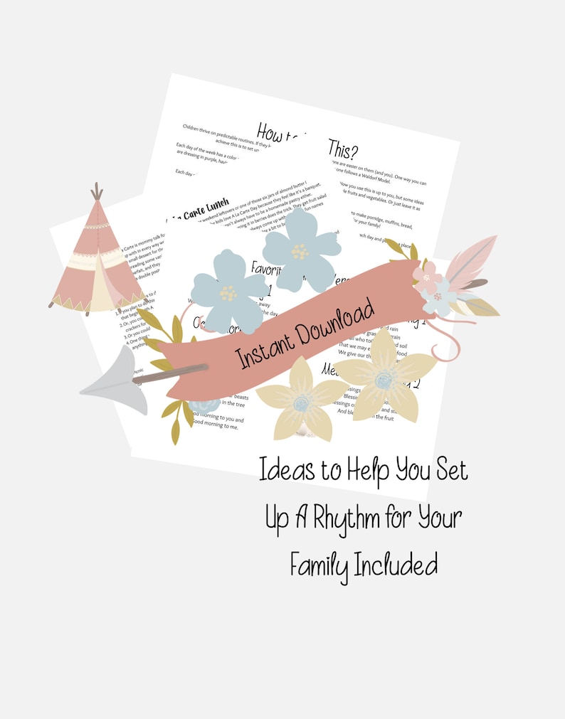 Waldorf Weekly Rhythm Chart • Watercolor Color-of-the-day • Daily ...