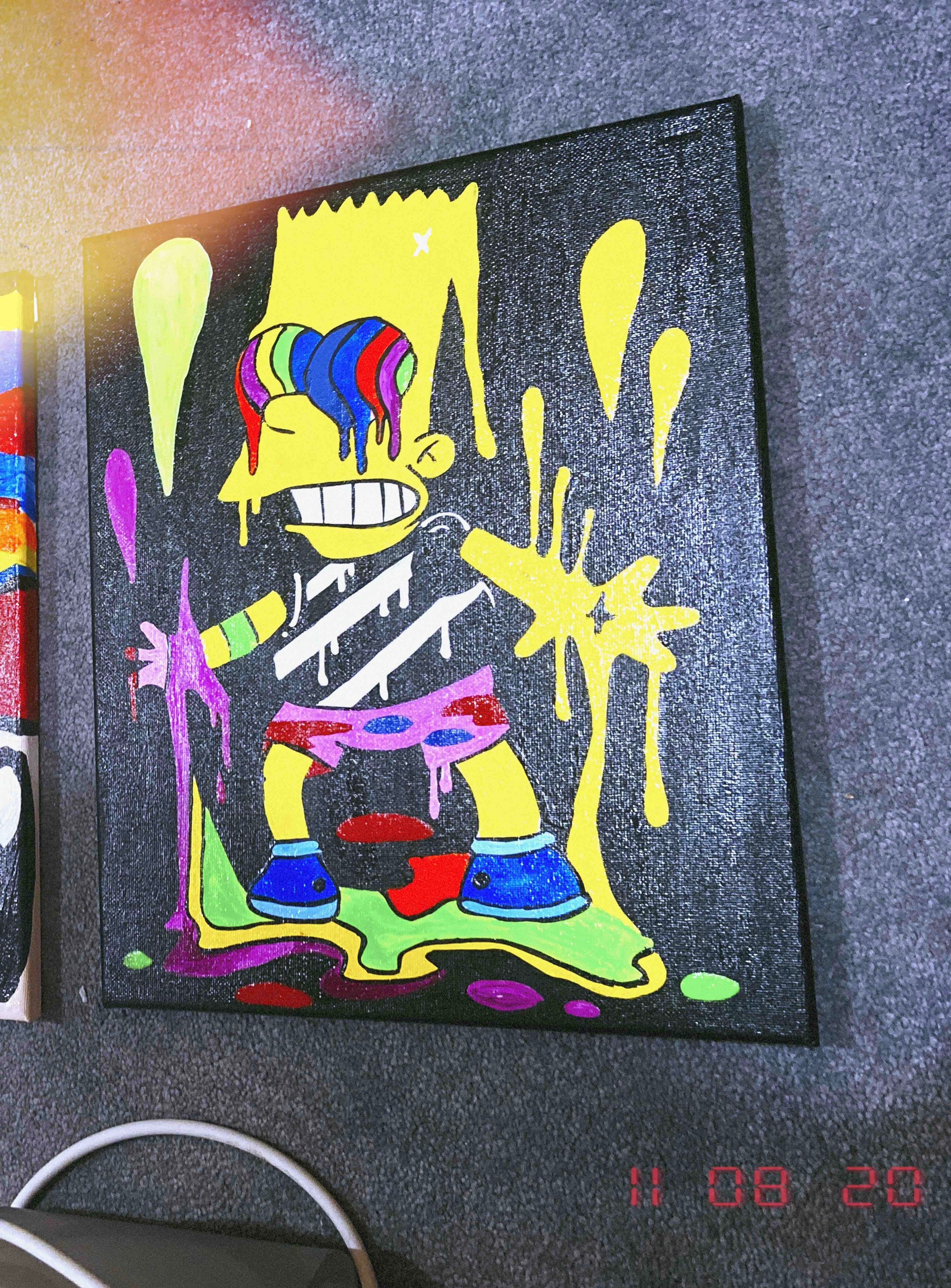 Bart Simpson Trippy Psychedelic Neon Dripping Paint - Etsy