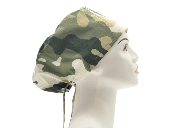 Green Camouflage Scrub Hat Camou Scrub Caps Nurse Scrub | Etsy
