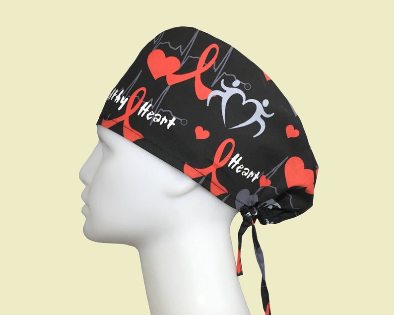 Heart Scrub Hat Women Scrub Hat Surgical Cap With Buttons - Etsy