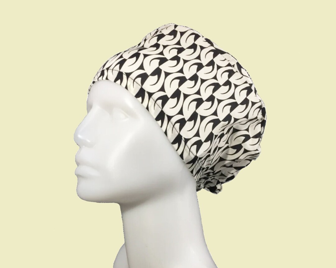 Cotton Surgical Scrub Cap: Unisex Black & White Medical Hat - Etsy