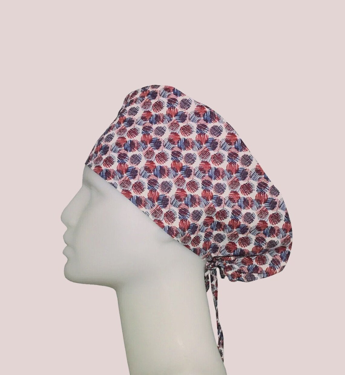 Red and Blue Dots Scrub Cap Women Scrub Caps Bouffant Cap - Etsy