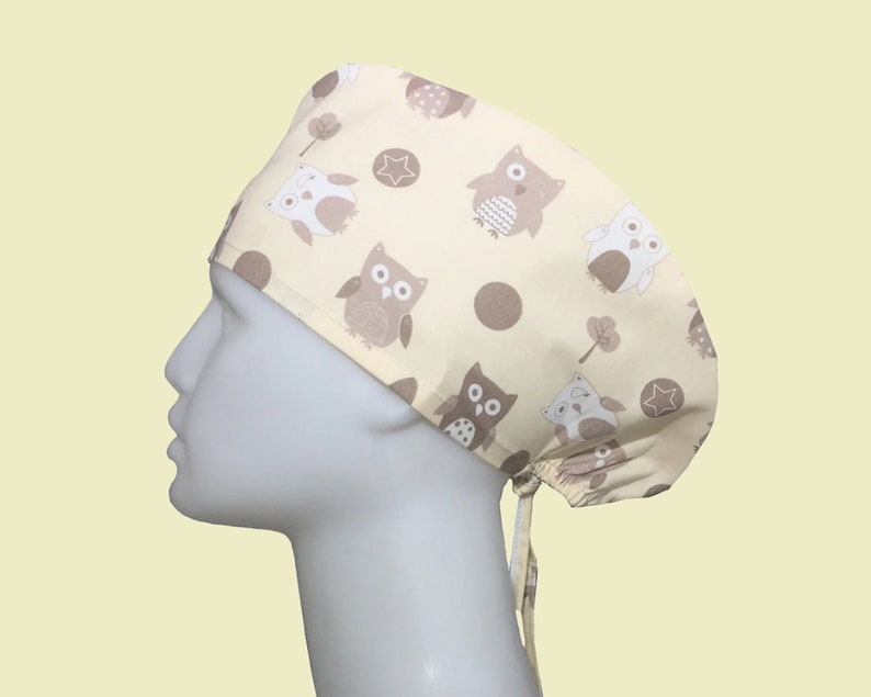 Owl Medical Bonnet Doctor Caps Ponytail Scrub Caps - Etsy
