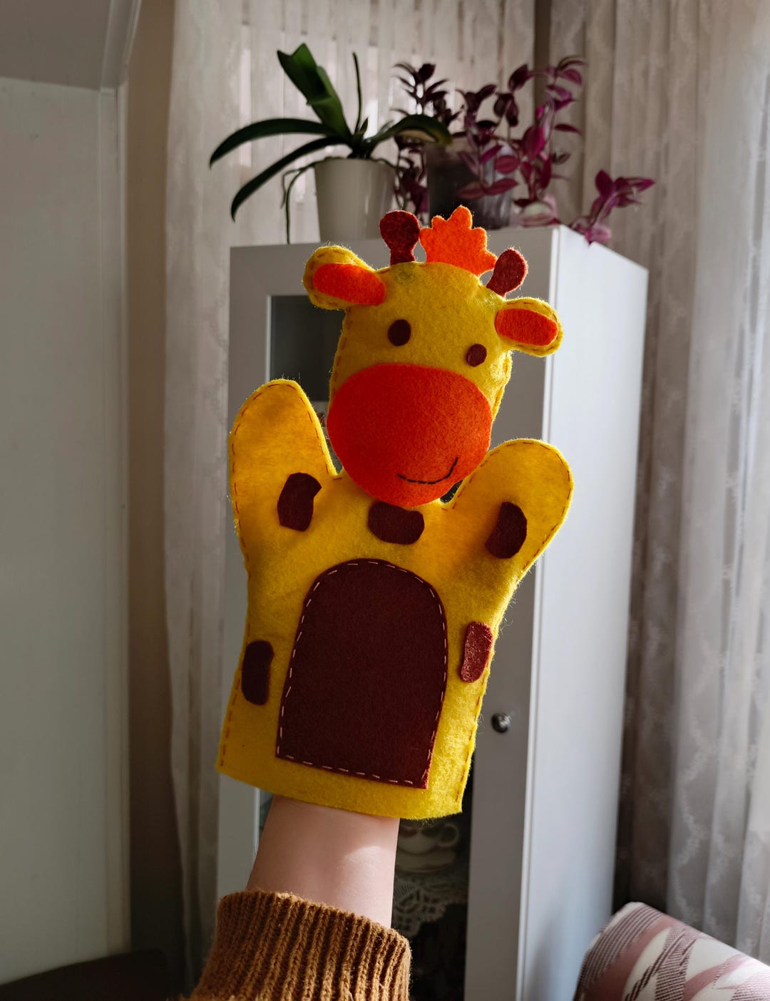 Giraffe Hand Puppet - Felt Puppet, Animal Puppet, Toy for Children ...
