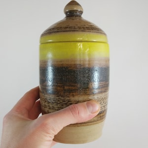Stoneware Jar Wit Lid, Small Ceramic Mid Size Storage Jar, Kitchen ...