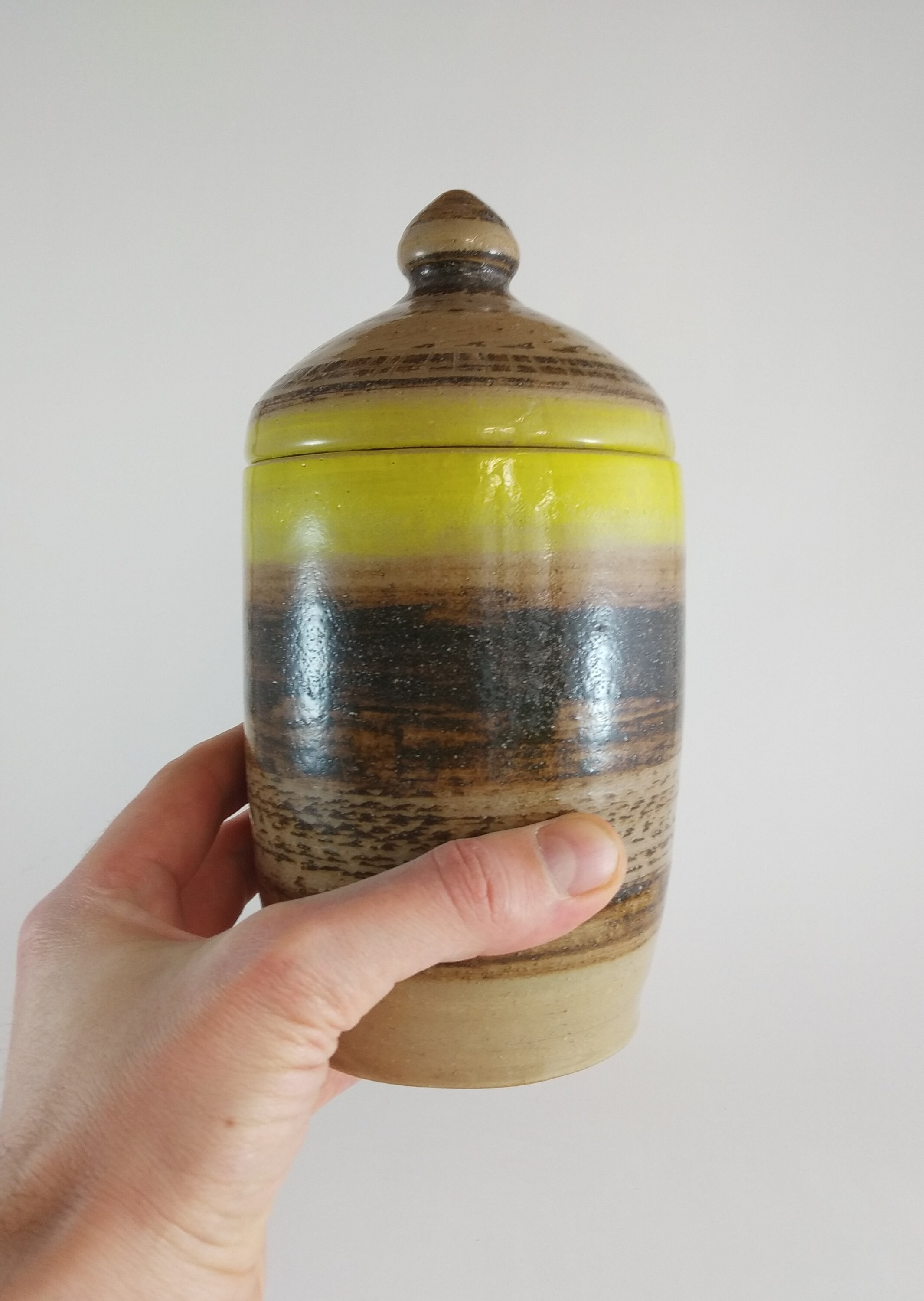 Stoneware Jar Wit Lid, Small Ceramic Mid Size Storage Jar, Kitchen ...