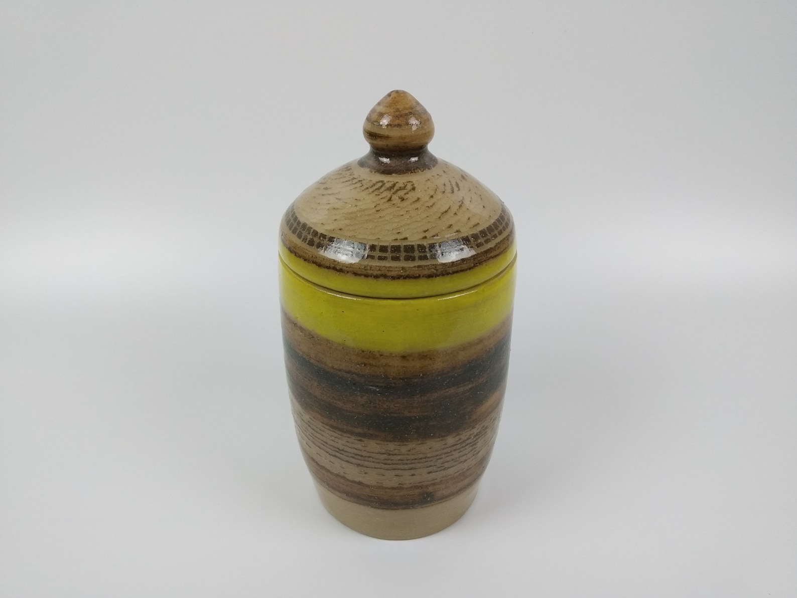 Stoneware Jar Wit Lid, Small Ceramic Mid Size Storage Jar, Kitchen ...