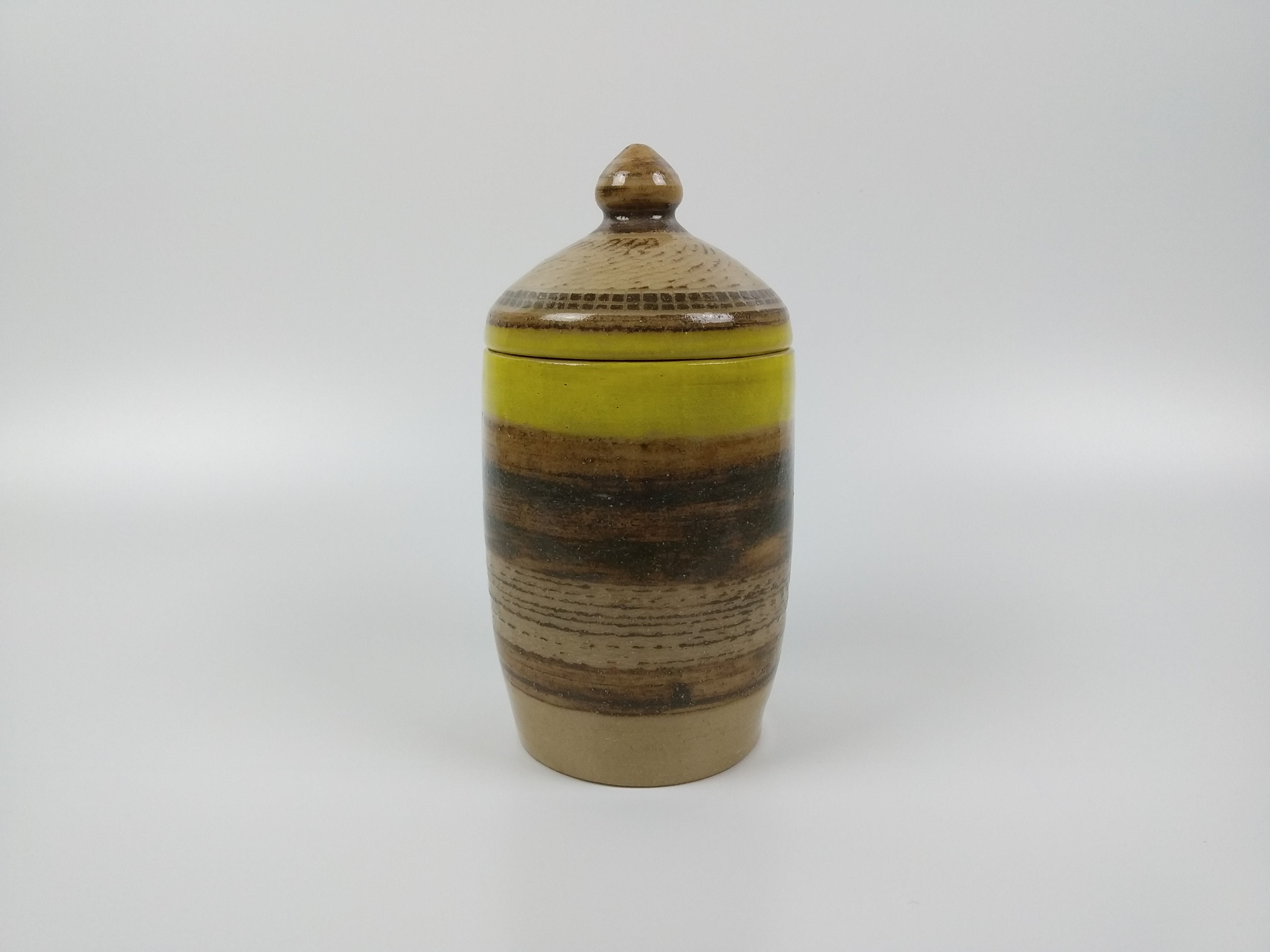 Stoneware Jar Wit Lid, Small Ceramic Mid Size Storage Jar, Kitchen ...