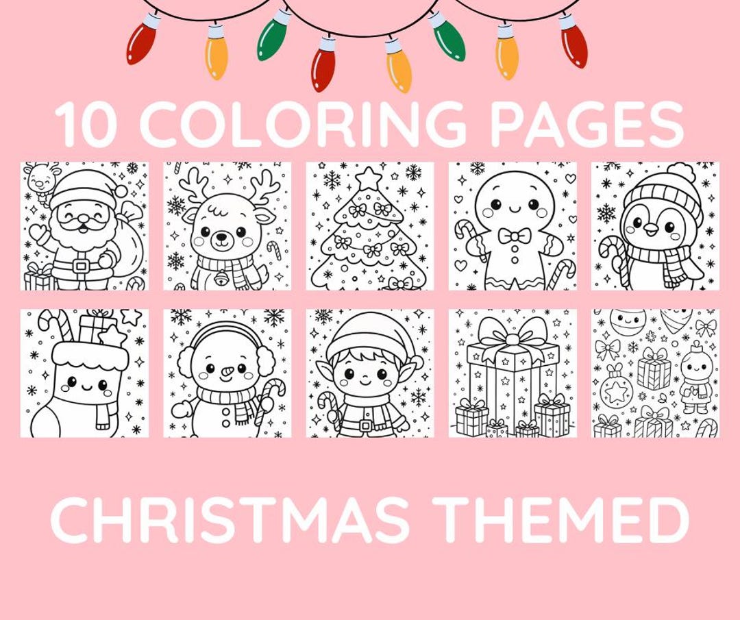Kawaii Christmas Coloring Pages | 10 Cute Holiday Printables for Kids ...