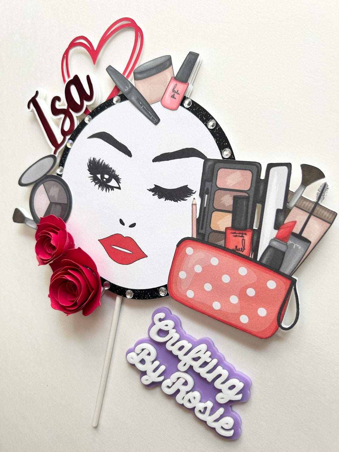 Make up Cake Topper | Glam Spa Party | Cosmetology Decor | Make up ...