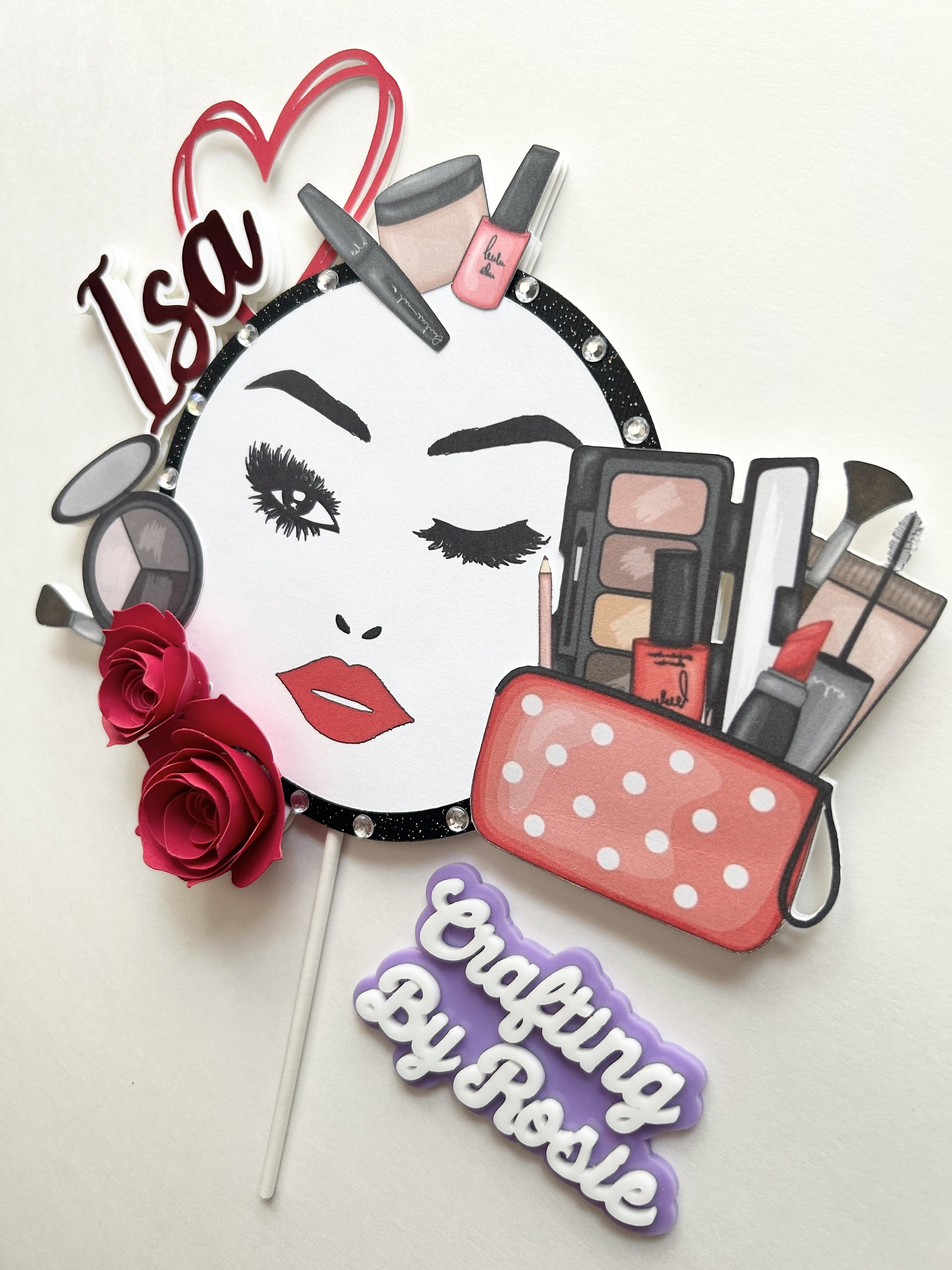 Make up Cake Topper | Glam Spa Party | Cosmetology Decor | Make up ...