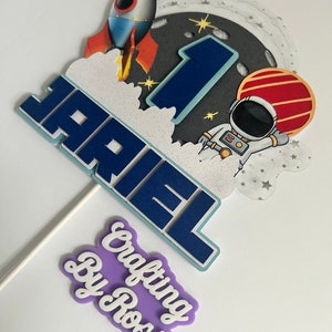 Outer Space Cake Topper | Astronautbirthday | Two the Moon | Galaxy ...