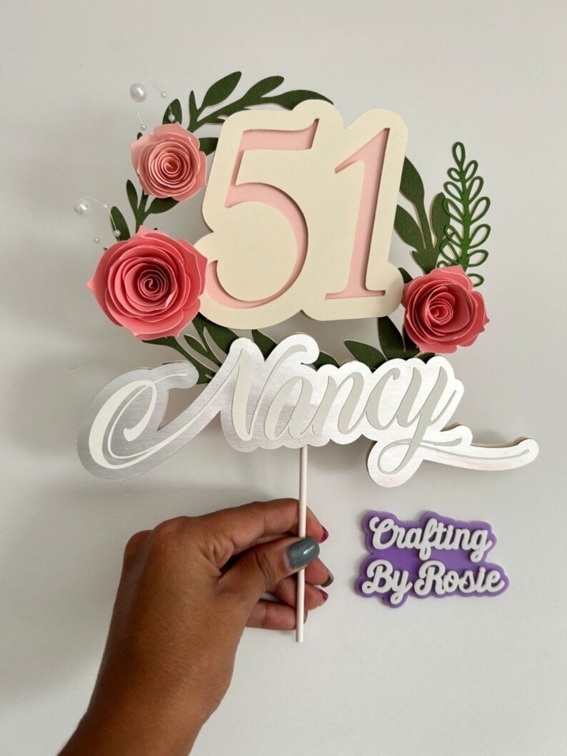 Birthday Cake Topper Floral Cake Topper Floral Party - Etsy