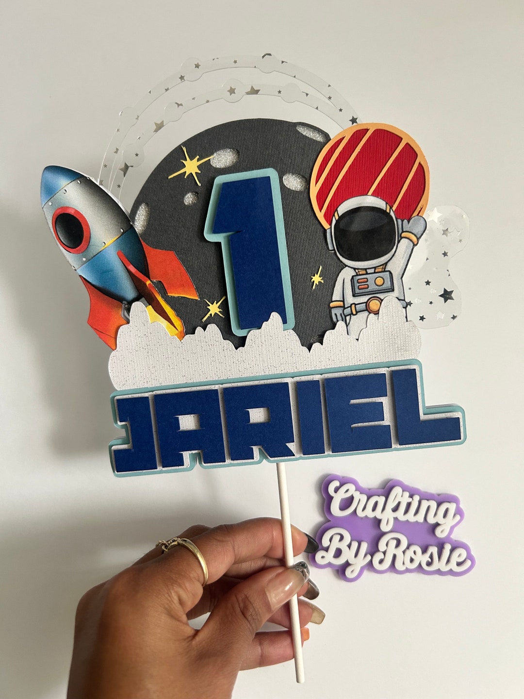Outer Space Cake Topper | Astronautbirthday | Two the Moon | Galaxy ...