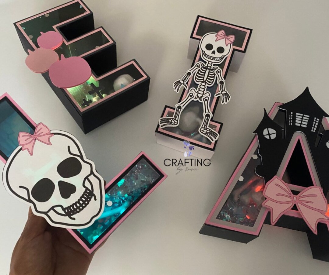 Skeleton 3D Letter | Skeleton Party Decor | 3D Letter and Numbers ...