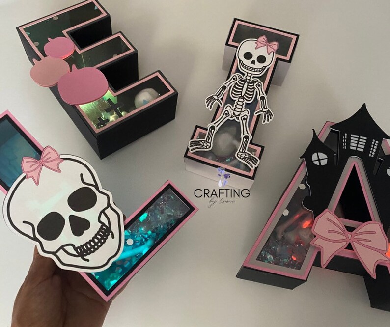 Skeleton 3D Letter Skeleton Party Decor 3D Letter and - Etsy