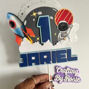Outer Space Cake Topper | Astronautbirthday | Two the Moon | Galaxy ...