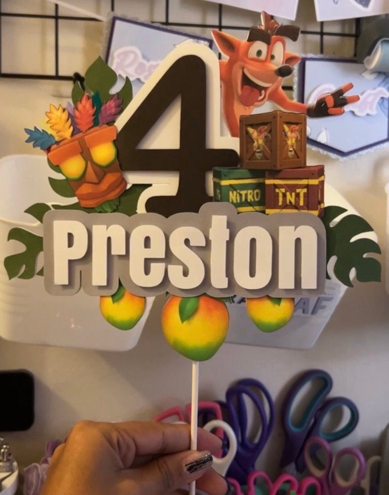 Crash Bandicoot Cake Topper Cake Topper Crash Party Decor - Etsy