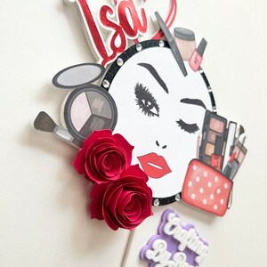 Make up Cake Topper | Glam Spa Party | Cosmetology Decor | Make up ...