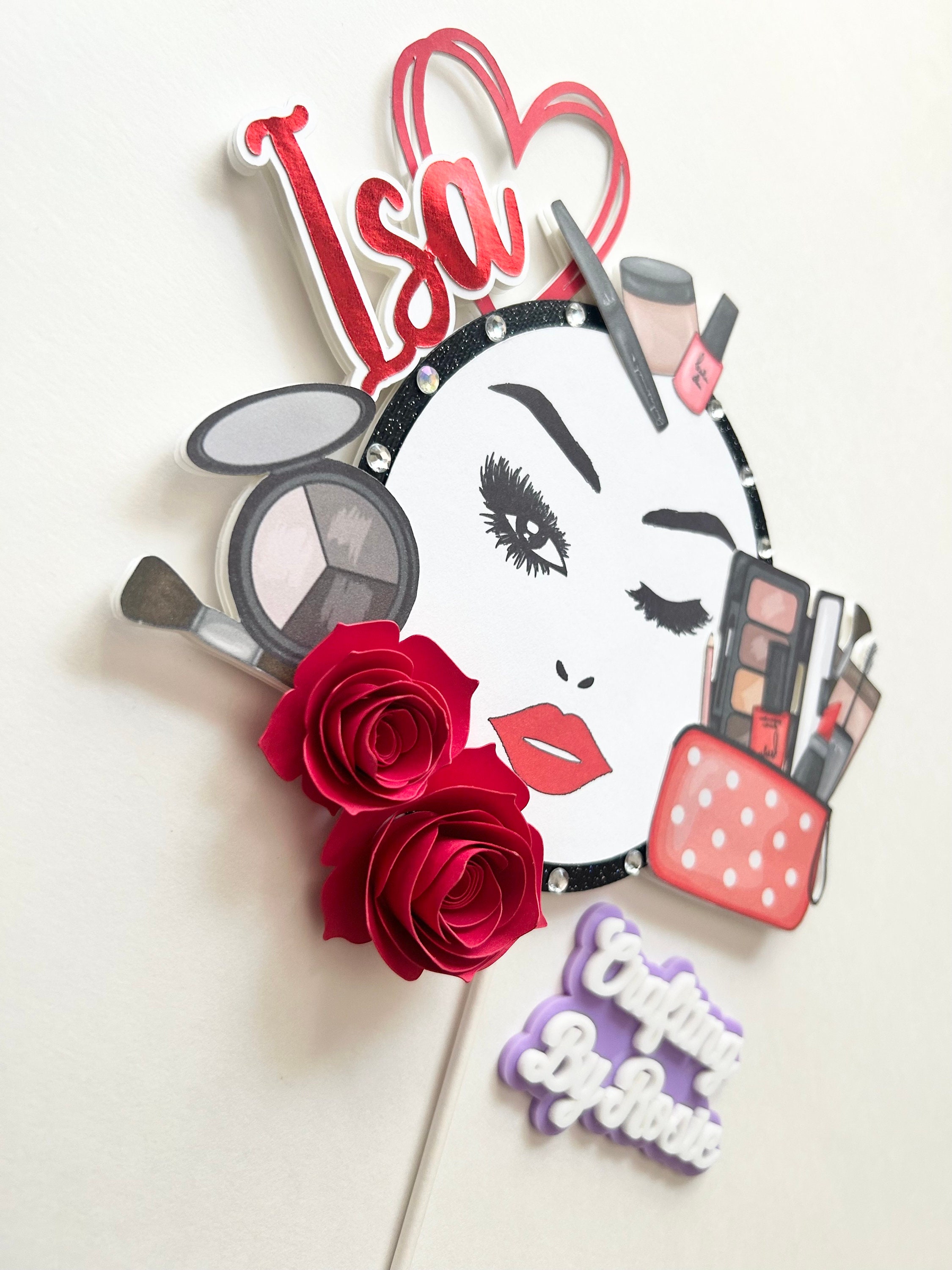Make up Cake Topper | Glam Spa Party | Cosmetology Decor | Make up ...