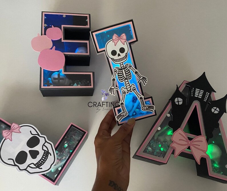 Skeleton 3D Letter | Skeleton Party Decor | 3D Letter and Numbers ...