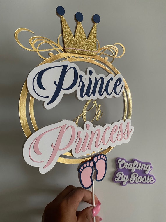 Prince Or Princess Cake Topper Gender Reveal Cake Topper | Etsy