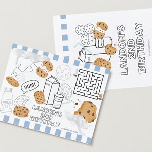 EDITABLE Milk and Cookies Coloring Set | Personalized Coloring Pages ...