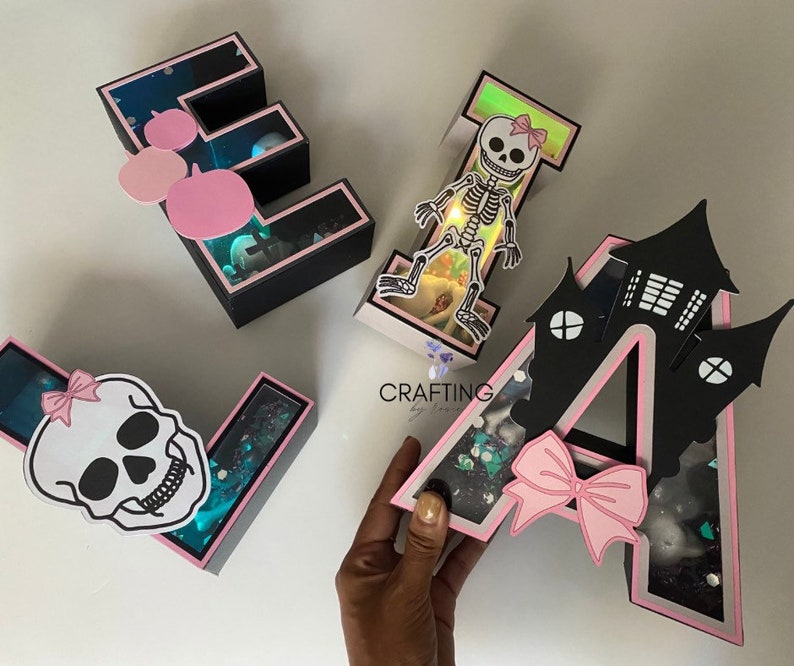 Skeleton 3D Letter | Skeleton Party Decor | 3D Letter and Numbers ...