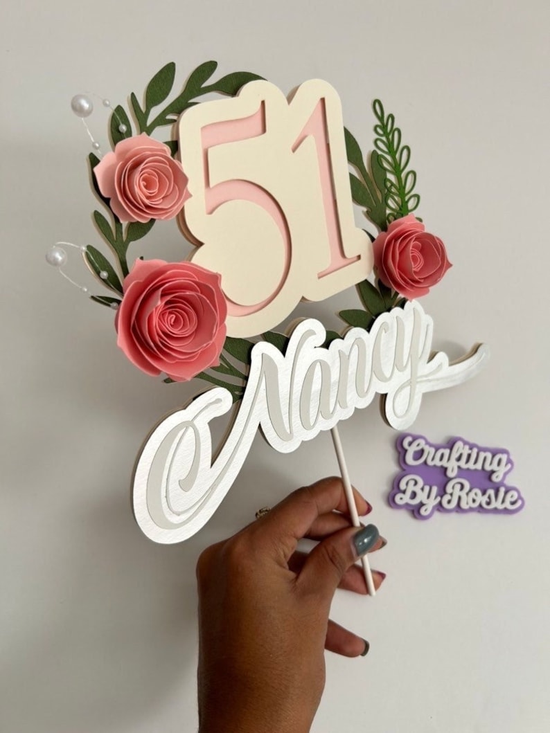 Birthday Cake Topper Floral Cake Topper Floral Party - Etsy