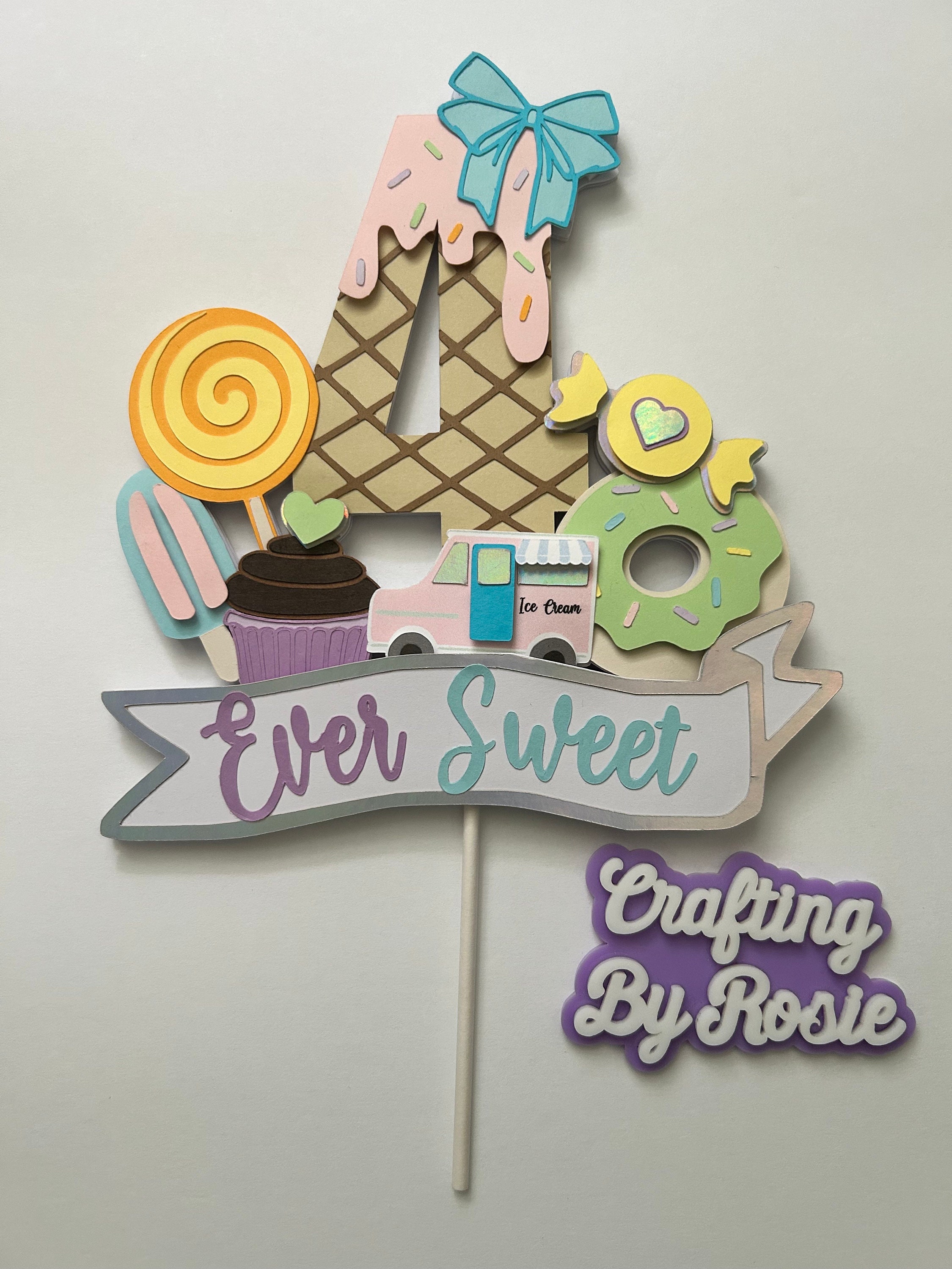 Four Ever Sweet Cake Topper | Candy Shop Birthday | Two Sweet Cake ...