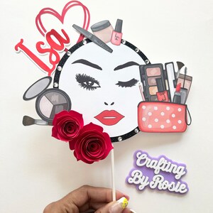 Make up Cake Topper | Glam Spa Party | Cosmetology Decor | Make up ...
