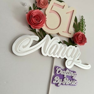 Birthday Cake Topper | Floral Cake Topper | Floral Party | Girl Cake ...